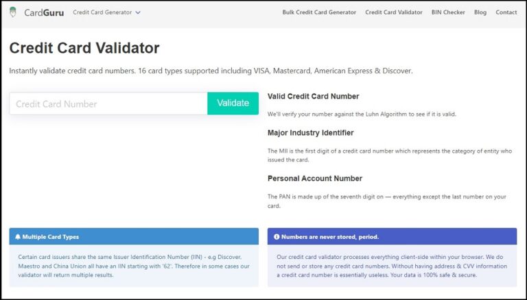 10 Best {Free/Valid} Credit Card Generators & Validators (2024) | Best ...